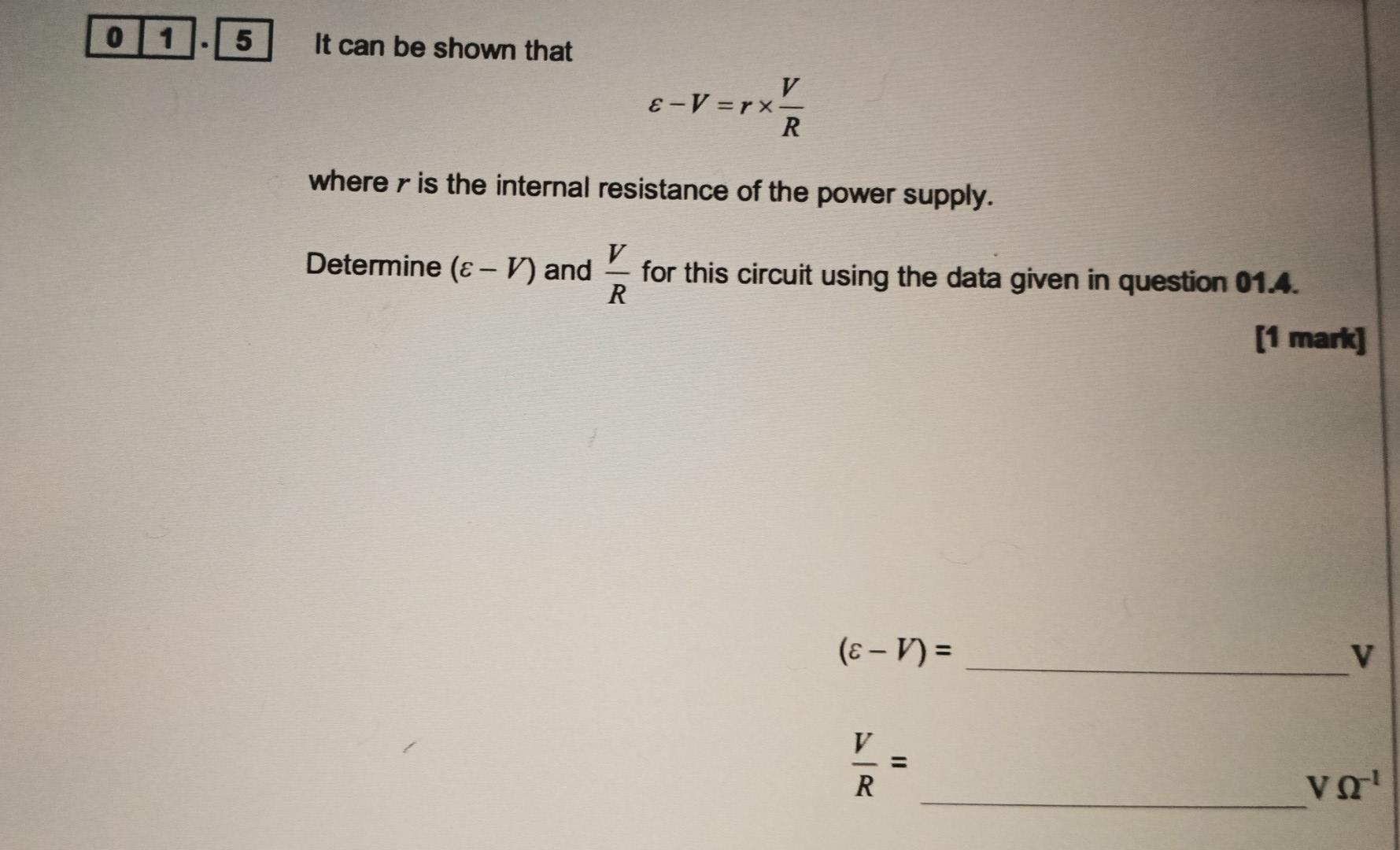 Solved This question is about an experiment to determine the | Chegg.com
