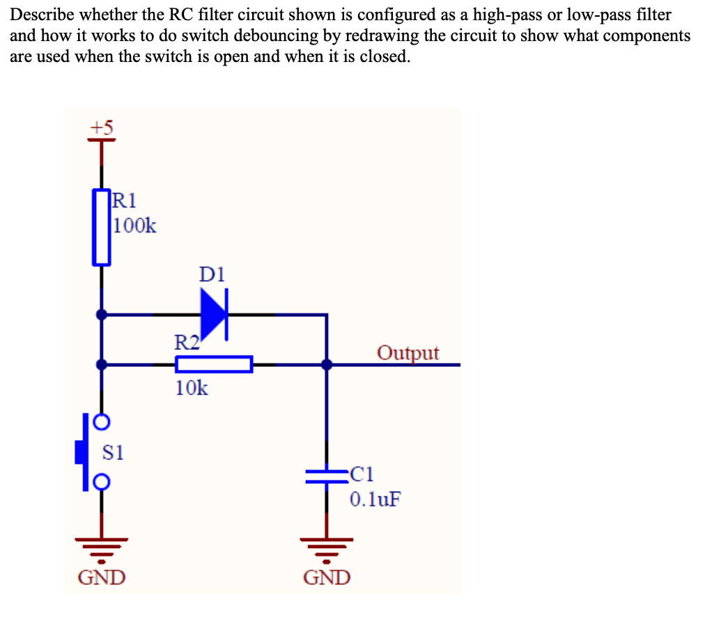 Solved Consider the RC filter circuit to the right. a) ﻿What | Chegg.com