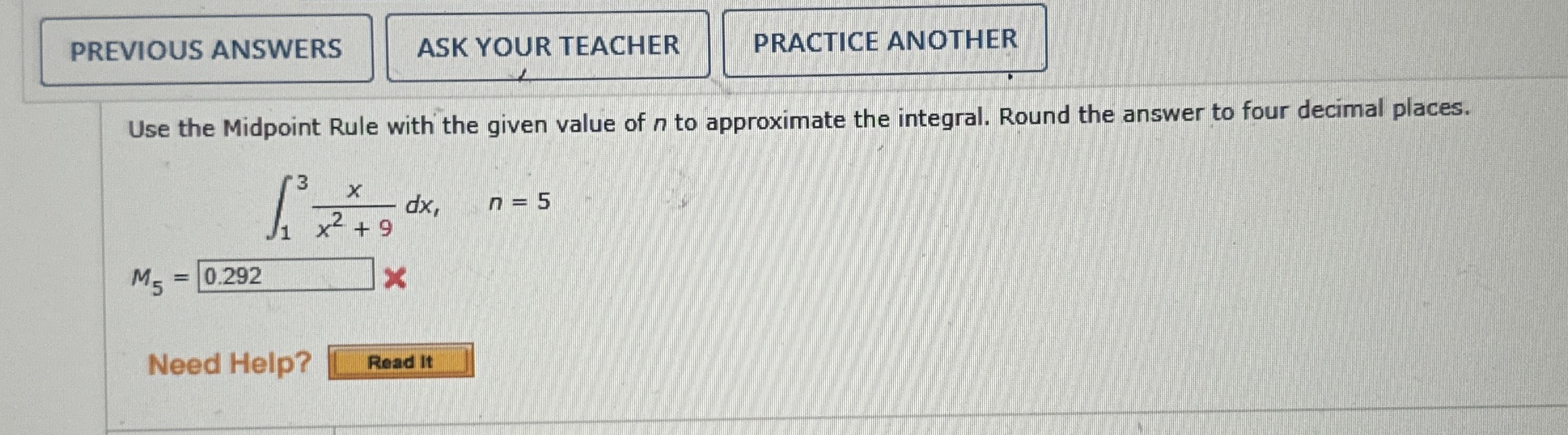 Solved ASK YOUR TEACHERPRACTICE ANOTHERUse the Midpoint Rule | Chegg.com