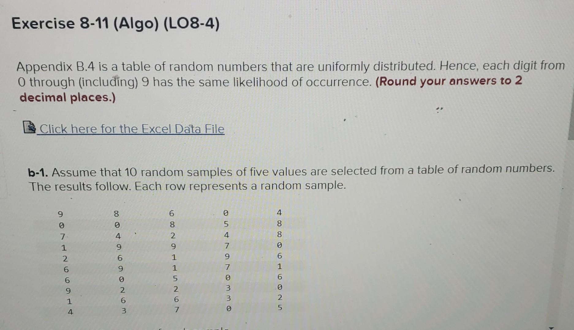 Solved Exercise 8-11 (Algo) (LO8-4) Appendix B.4 is a table | Chegg.com