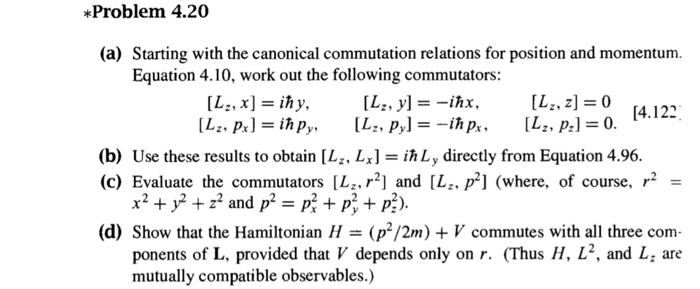 Solved *Problem 4.20 (a) Starting with the canonical | Chegg.com