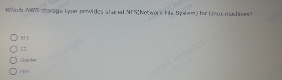 Solved Which AWS storage type provides shared NFS(Network | Chegg.com