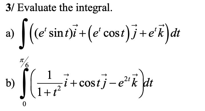 Solved 3/ ﻿Evaluate the | Chegg.com