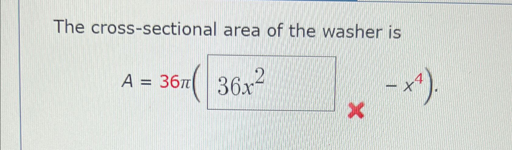 Solved The cross-sectional area of the washer | Chegg.com