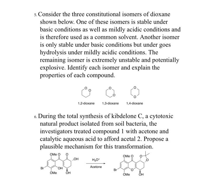 Solved 5. Consider the three constitutional isomers of | Chegg.com