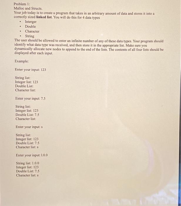 Solved Problem 1: Malloc and Structs. Your job today is to | Chegg.com