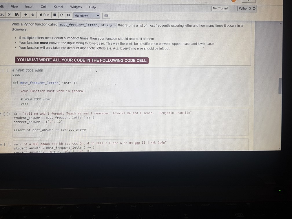 Solved Dit View Insert Cell Kernel Widgets Help Not Trusted