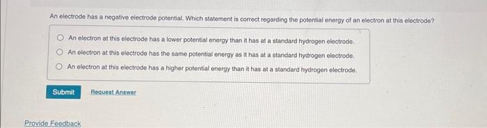 Solved An electrode has a negative electrode potential. | Chegg.com