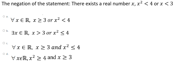 Solved The negation of the statement: There exists a real | Chegg.com