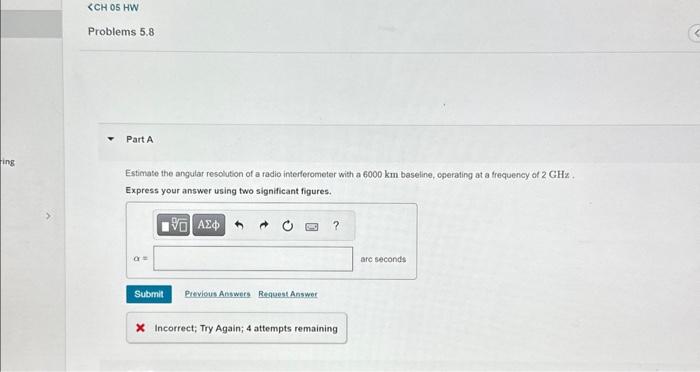 Solved Part A Estimate the angular resolution of a radio | Chegg.com