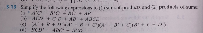 Solved 11 12 313 Simplify The Following Expressions To