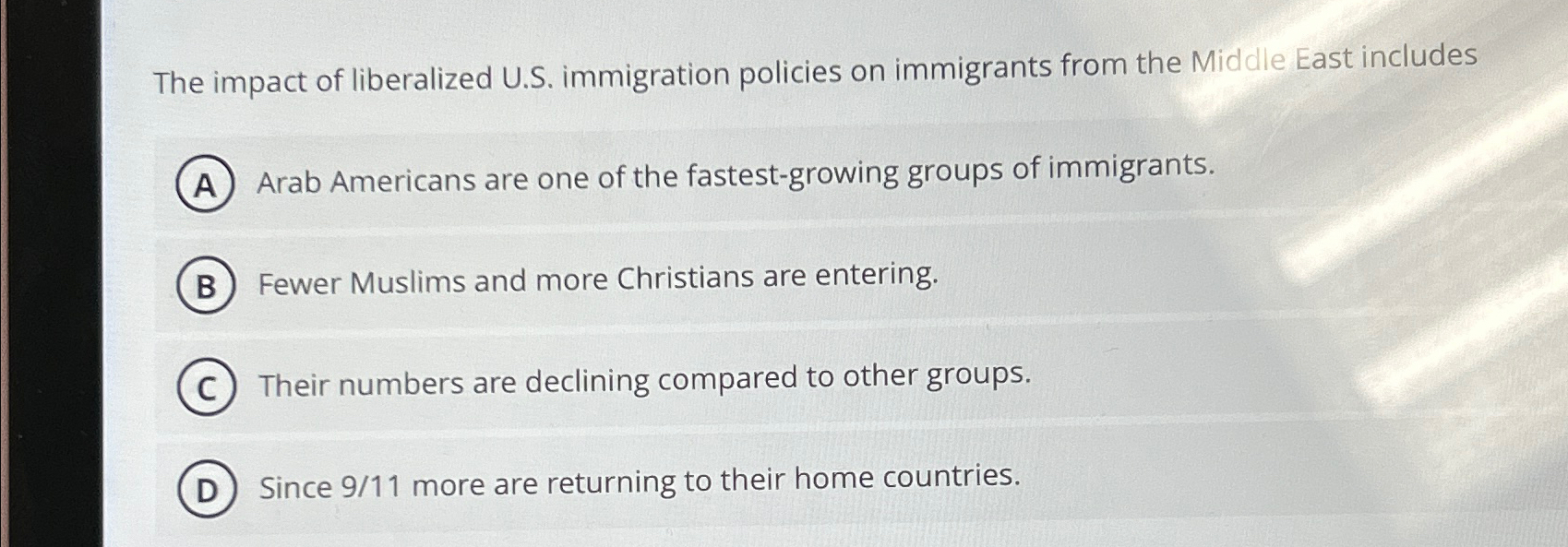Solved The impact of liberalized U.S. ﻿immigration policies | Chegg.com