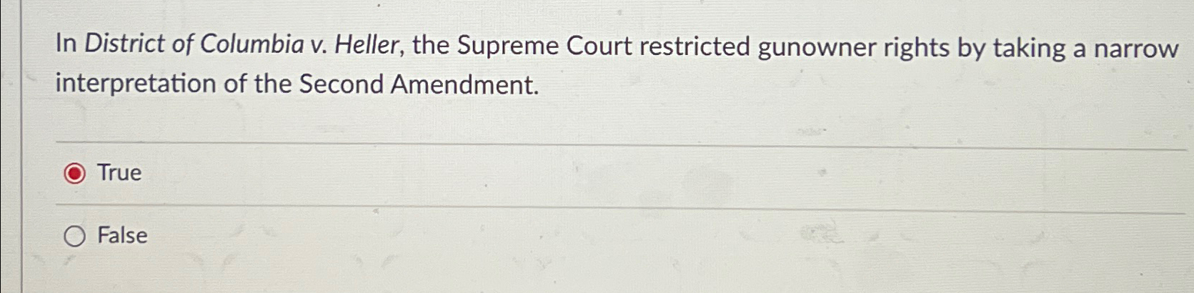 Solved In District of Columbia v. ﻿Heller, the Supreme Court | Chegg.com