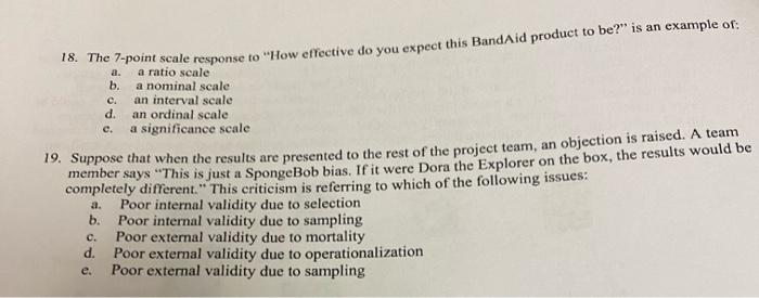 Solved 18. The 7-point scale response to "How effective do | Chegg.com