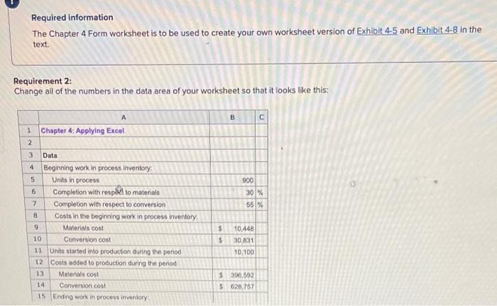 Solved Required information The Chapter 4 Form worksheet is | Chegg.com