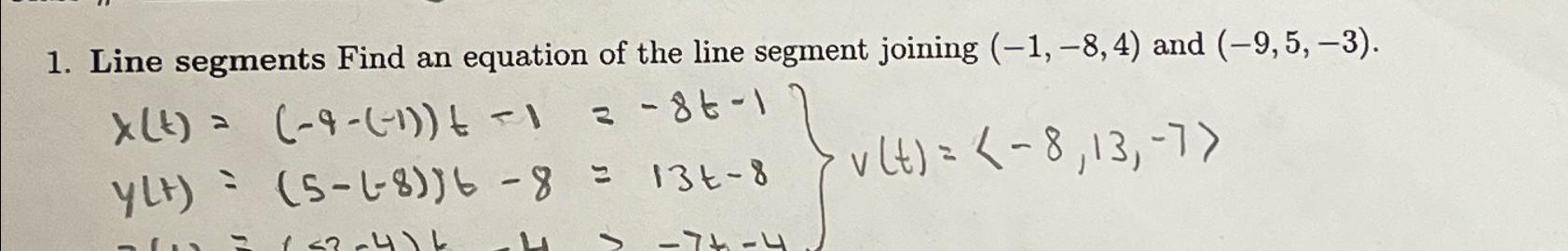 Solved Line segments Find an equation of the line segment | Chegg.com
