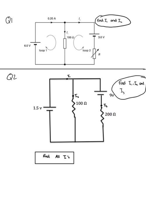 Solved Q1 Q2 find All I's | Chegg.com