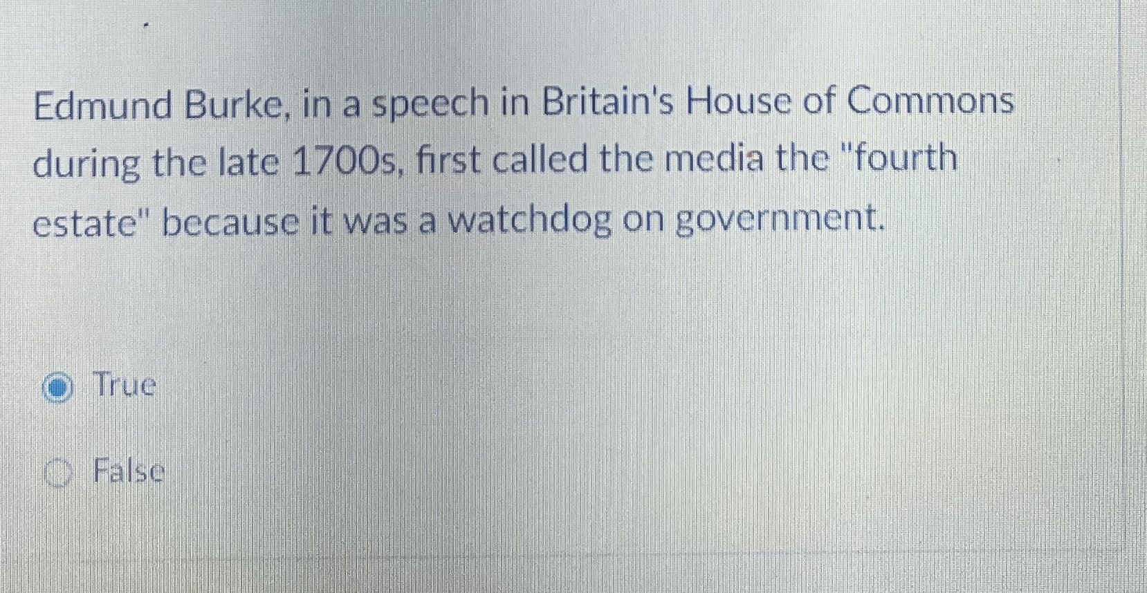 Solved Edmund Burke, in a speech in Britain's House of | Chegg.com