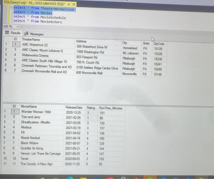 Solved SQL Query1.sql - 10....5333 (dkh5333 (53)) = X e | Chegg.com