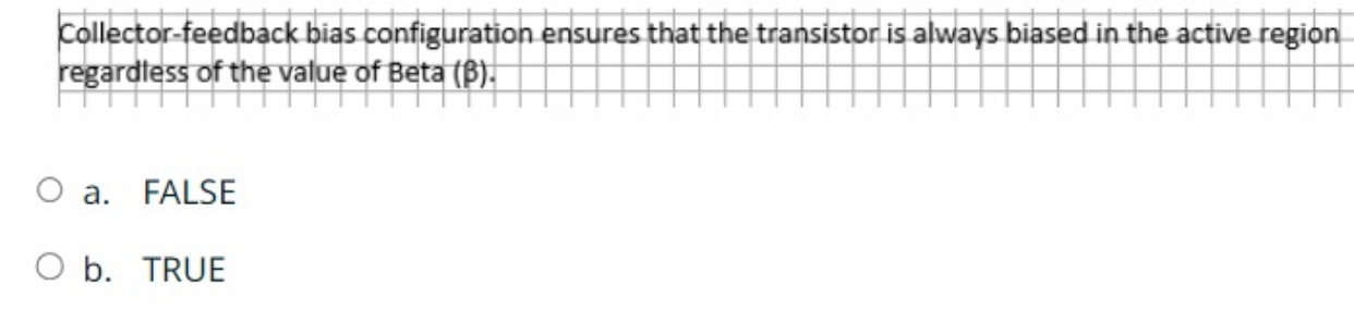Solved Collector-feedback bias configuration ensures that | Chegg.com