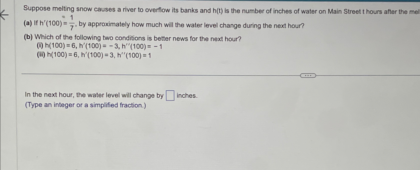Solved Suppose melting snow causes a river to overflow its | Chegg.com