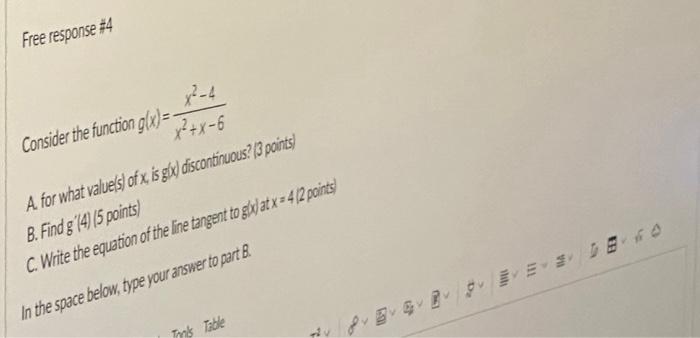 Solved Free response #4 x²-4 x²+x-6 Consider the function | Chegg.com