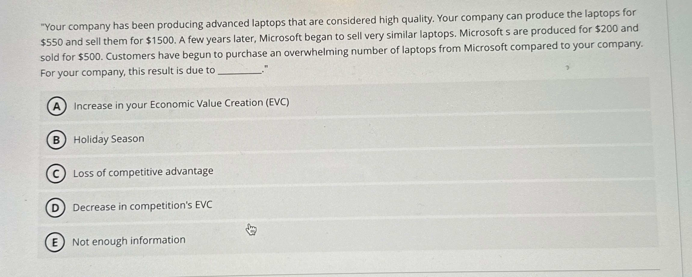 Solved "Your company has been producing advanced laptops | Chegg.com