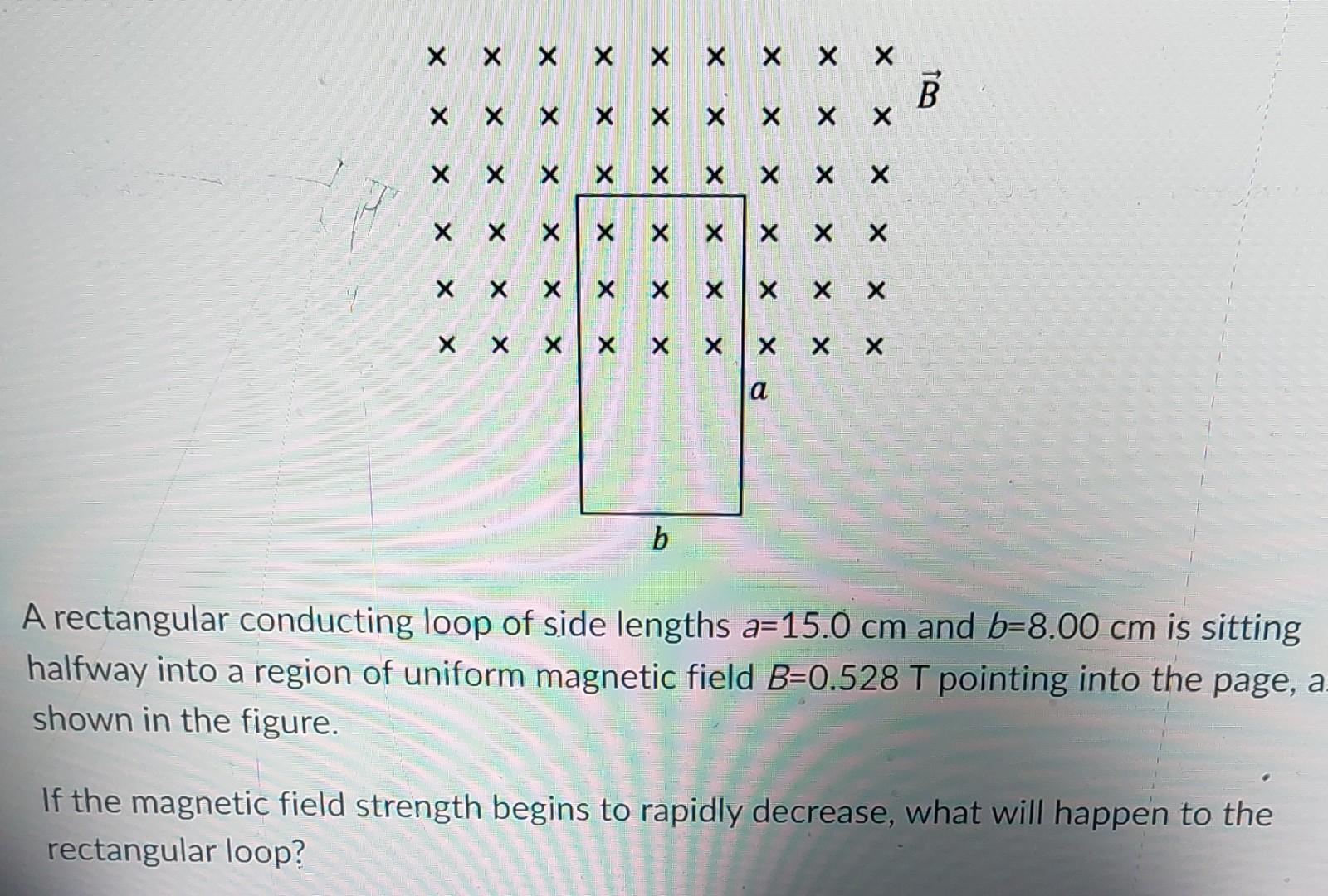 Solved A rectangular conducting loop of side lengths a=15.0 | Chegg.com