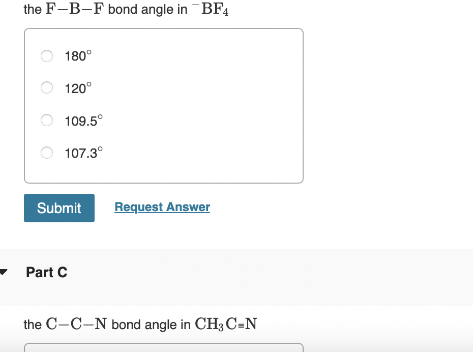 Solved the F-B-F ﻿bond angle in | Chegg.com