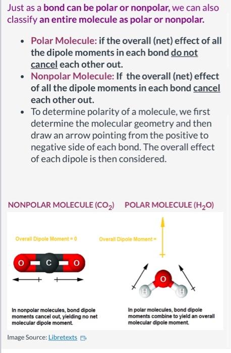overall molecular dipole moment, therefore theWhich | Chegg.com