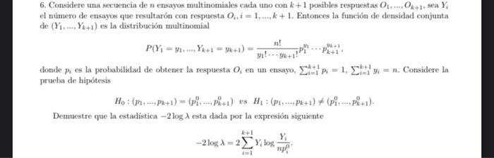 6. Consider a sequence of n multinomial trials each | Chegg.com