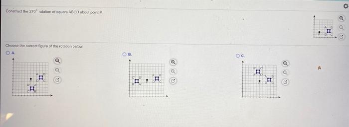 Solved a Construct the 270° rotation of square ABCD about | Chegg.com