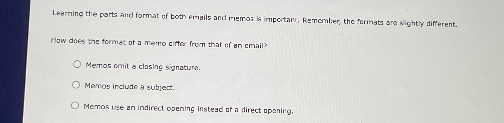 Solved Learning the parts and format of both emails and | Chegg.com
