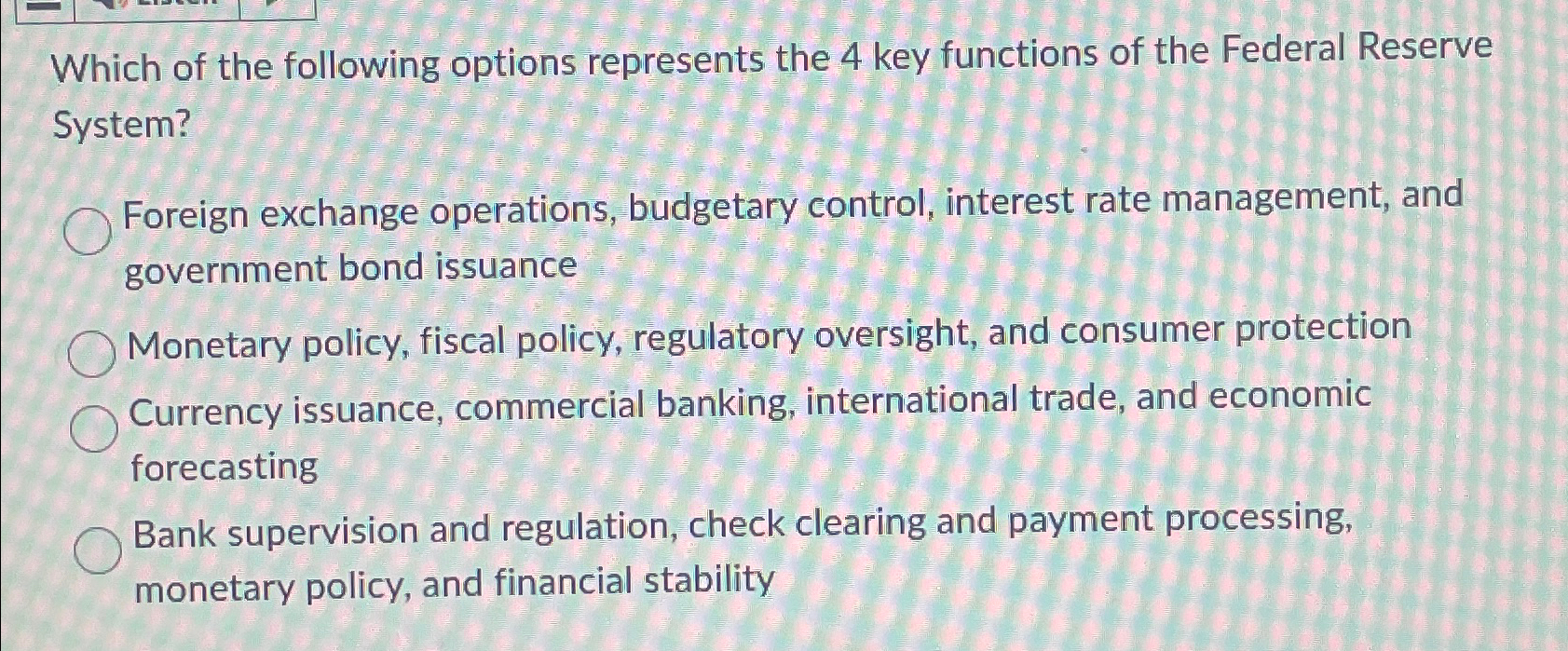 Solved Which of the following options represents the 4 ﻿key | Chegg.com