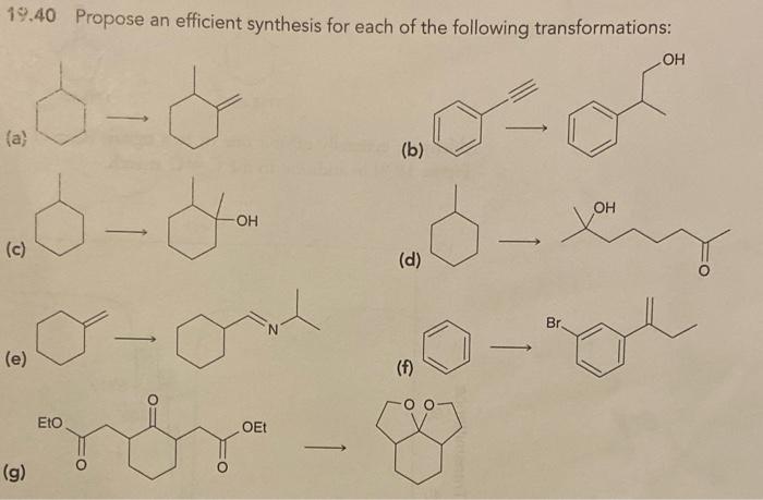Solved 19.40 Propose an efficient synthesis for each of the | Chegg.com