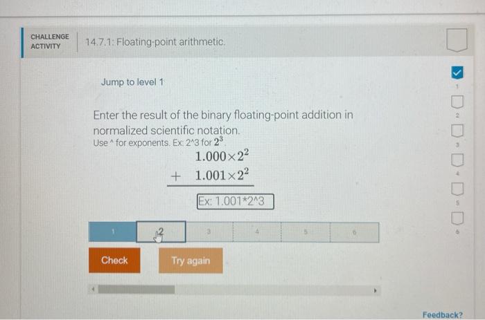 Solved CHALLENGE ACTIVITY 14.7.1 Floating point arithmetic. | Chegg.com