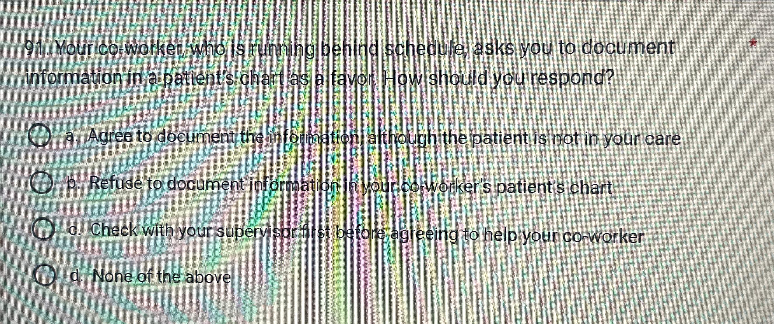 Solved Your co-worker, who is running behind schedule, asks | Chegg.com