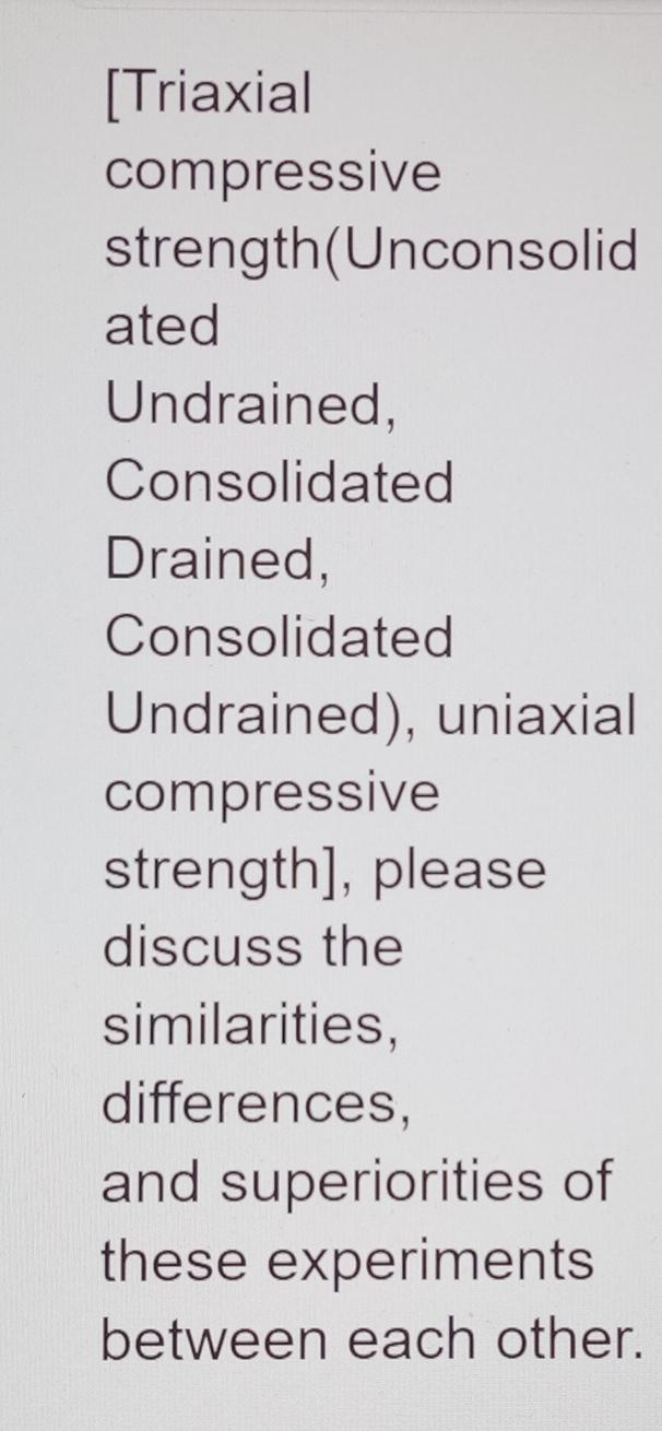 Solved [Triaxial compressive strength(Unconsolidated | Chegg.com