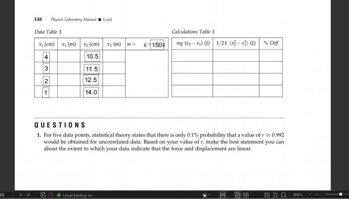 Dafa Table 1 Calculations Table 1 Data Table 2 | Chegg.com