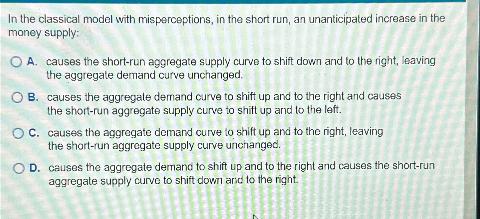 Solved In the classical model with misperceptions, in the | Chegg.com