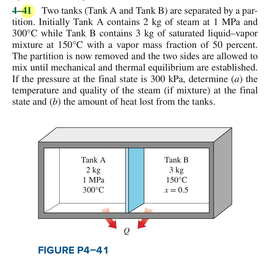 Solved 4–41 Two tanks (Tank A and Tank B) are separated by a | Chegg.com