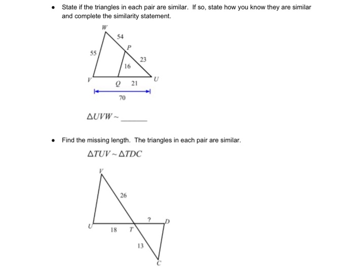 Solved State if the triangles in each pair are similar. If | Chegg.com