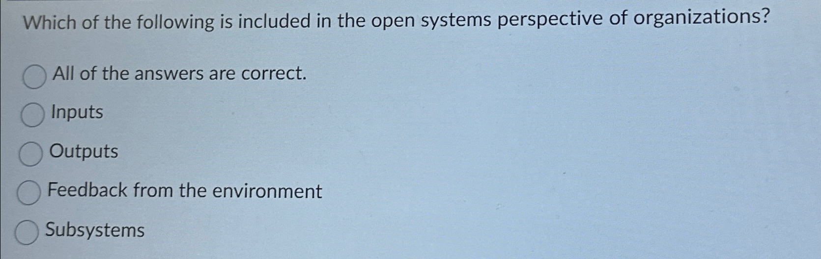 Solved Which of the following is included in the open | Chegg.com
