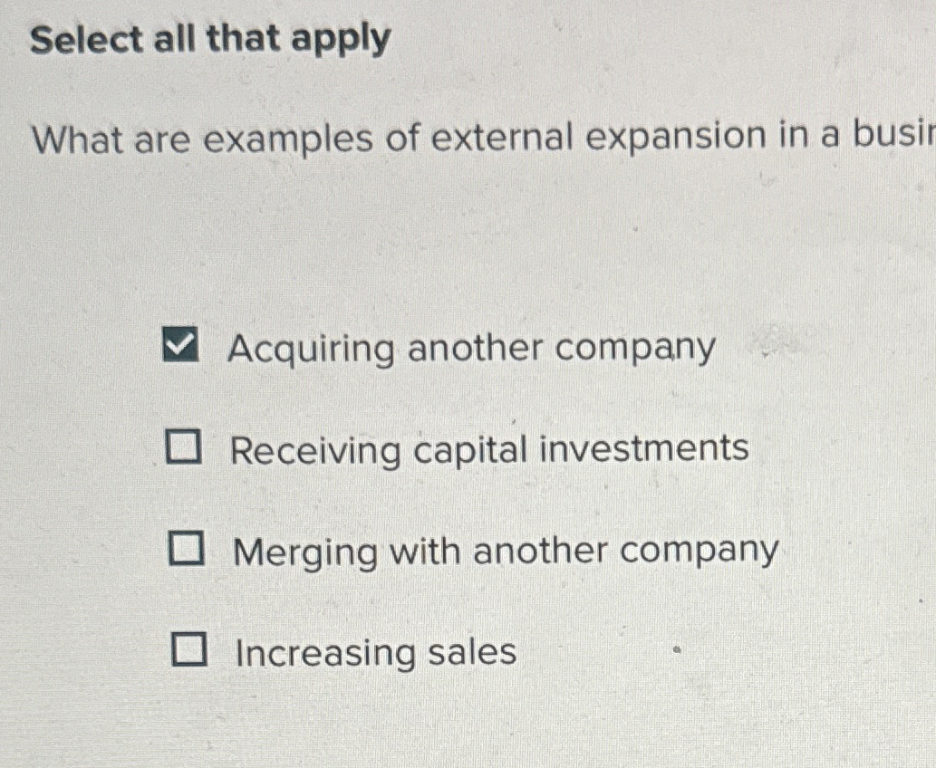 Solved Select all that applyWhat are examples of external | Chegg.com