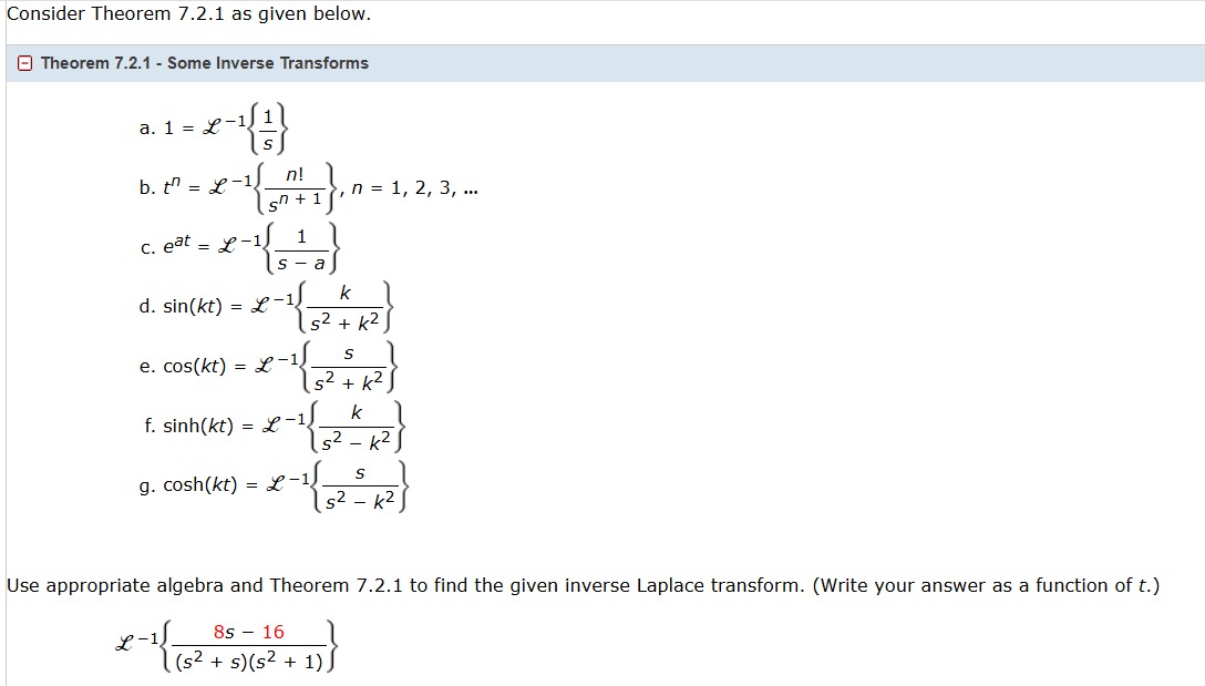 Solved Consider Theorem 7.2.1 as ﻿given below.Theorem | Chegg.com