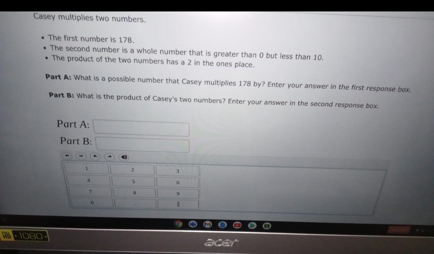 Solved Casey multiplies two numbers. • The first number is | Chegg.com