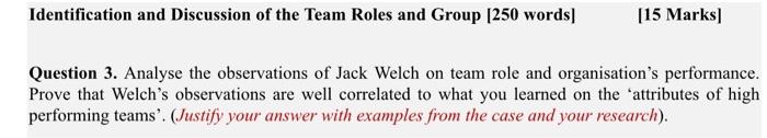 Identification and Discussion of the Team Roles and | Chegg.com