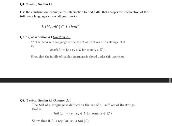 Solved Use the construction technique for Intersection to | Chegg.com