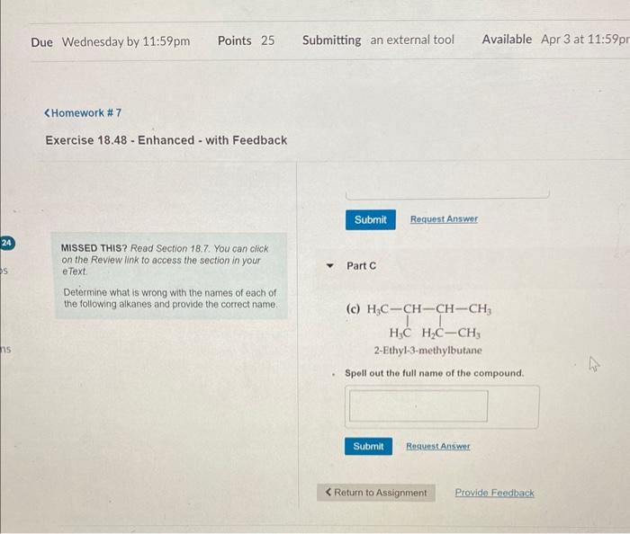 Solved MISSED THIS? Read Section 18.7. You can click on the | Chegg.com