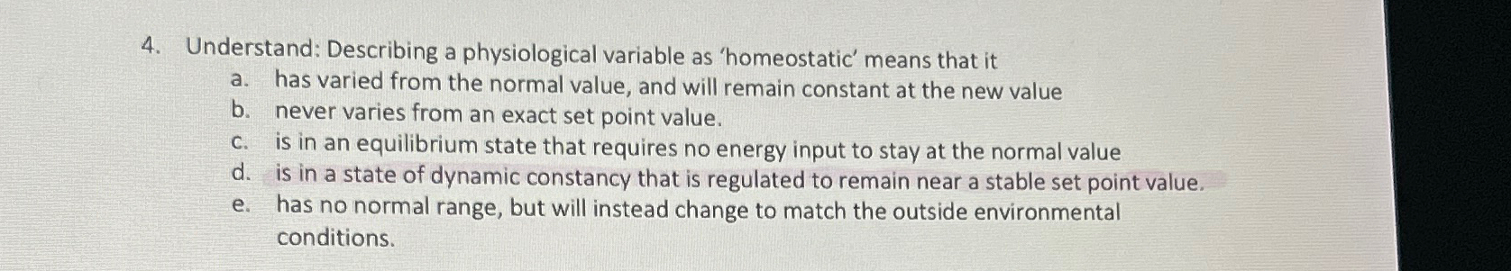 Solved Understand: Describing a physiological variable as | Chegg.com
